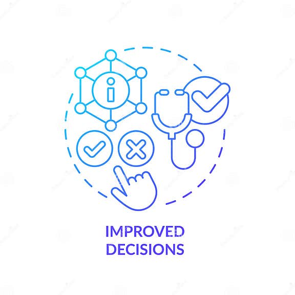 Blue Linear Gradient Icon Improved Decisions Concept Stock Vector - Illustration of electronic ...