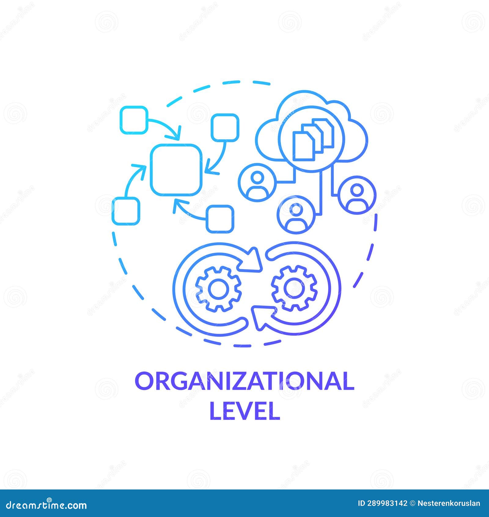 Blue Linear Gradient Icon Organizational Level Concept Stock Vector ...