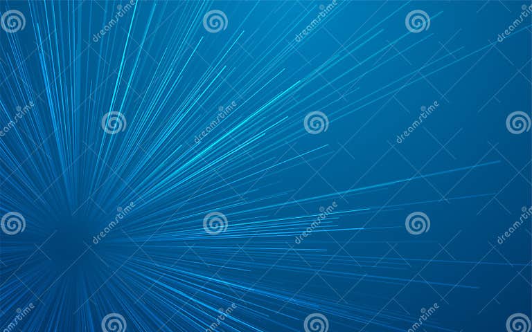 Blue Linear Rays Abstract Geometric Tech Background Stock Vector ...