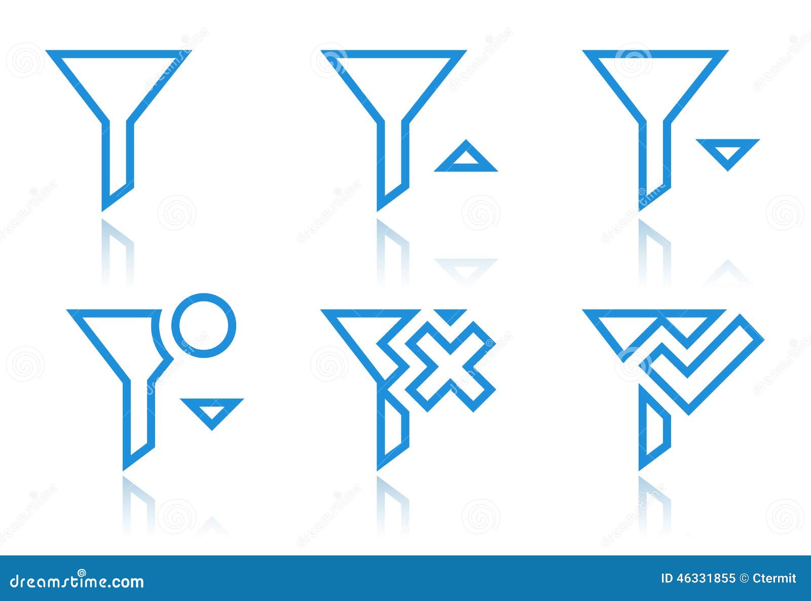 Blue lined filters stock vector. Illustration of flat - 46331855