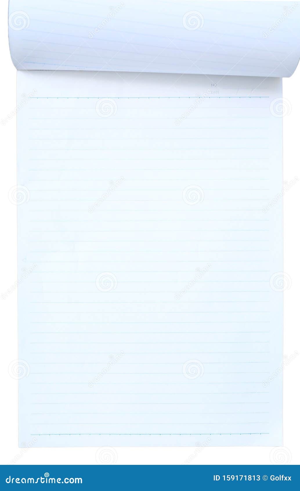 Blue Lined Paper Tablet Isolated on White Background Stock Image ...