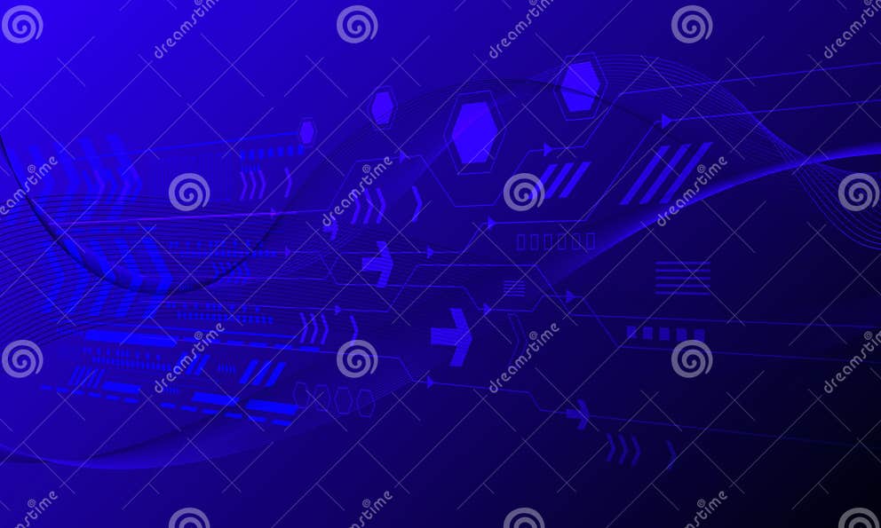Blue Lines Connection with Circles Hud Networking Abstract Technology ...