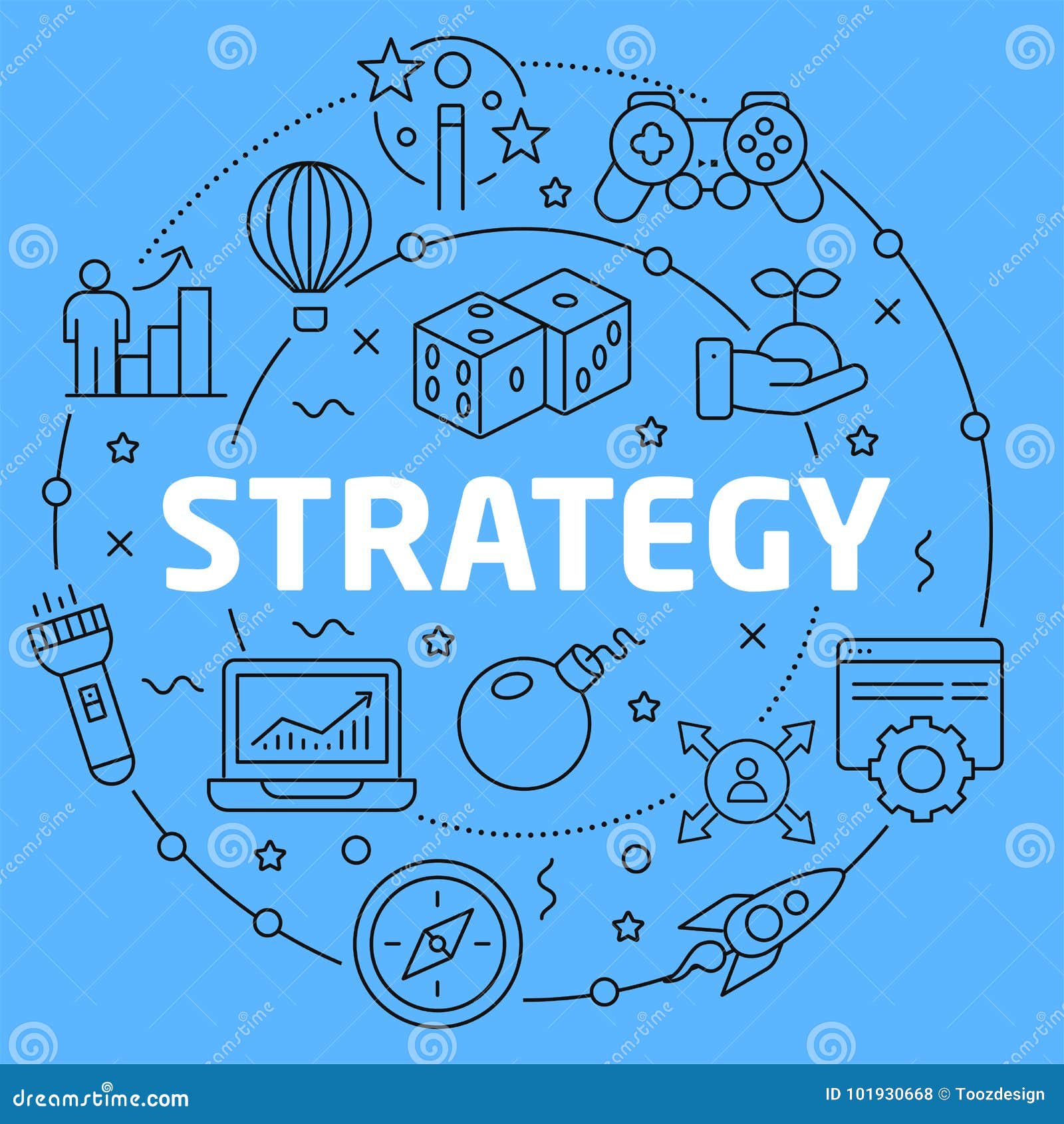 Strategy Blue Lines Illustration for Presentation Stock Vector ...