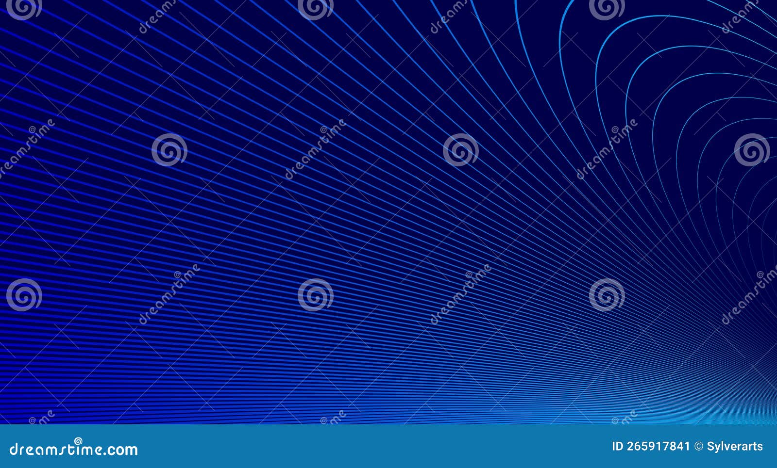 Blue Lines in 3D Perspective Vector Abstract Background, Dynamic Linear ...