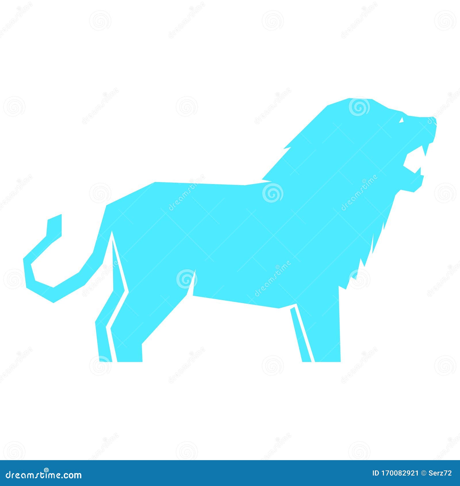 Blue Lion Isolated on White Stock Vector - Illustration of feline ...