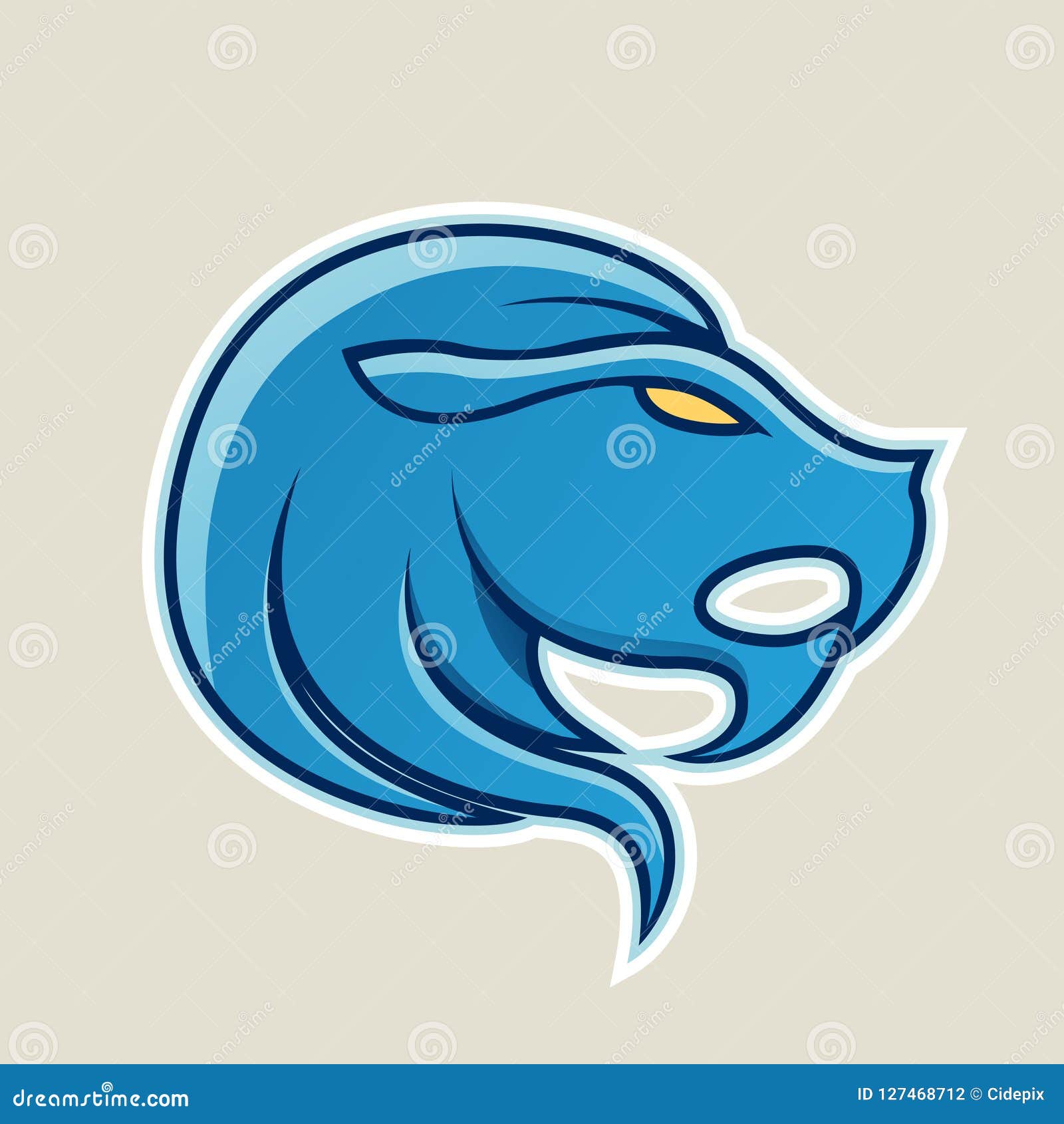 Blue Lion or Leo Icon Vector Illustration Stock Vector - Illustration ...