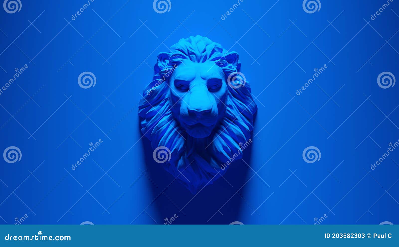 Blue Lion Head And Face Open Mouth Roaring For Logo Design Illustration ...