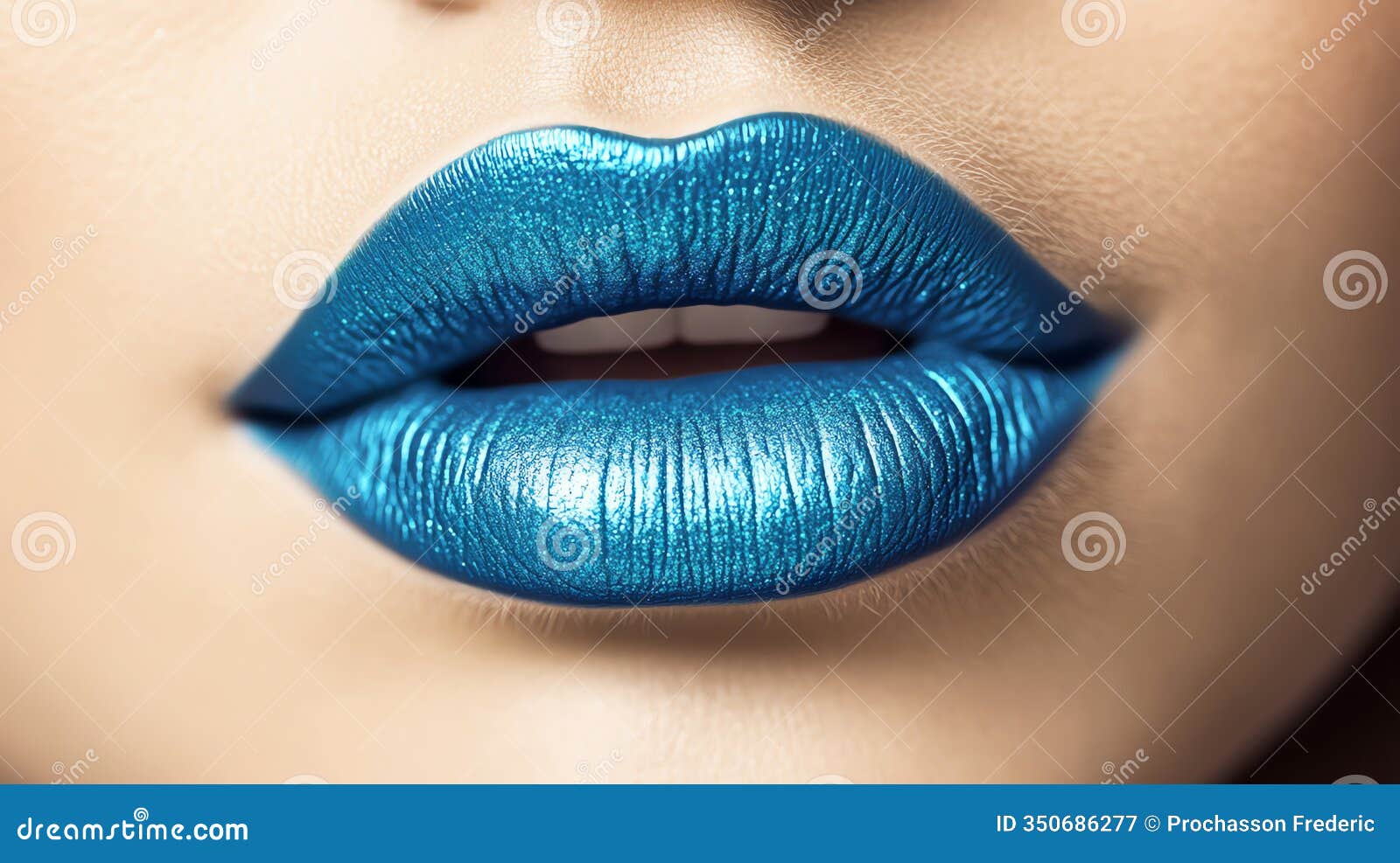 Blue Lips, Lips Sighed With Green Background Vector Illustration ...