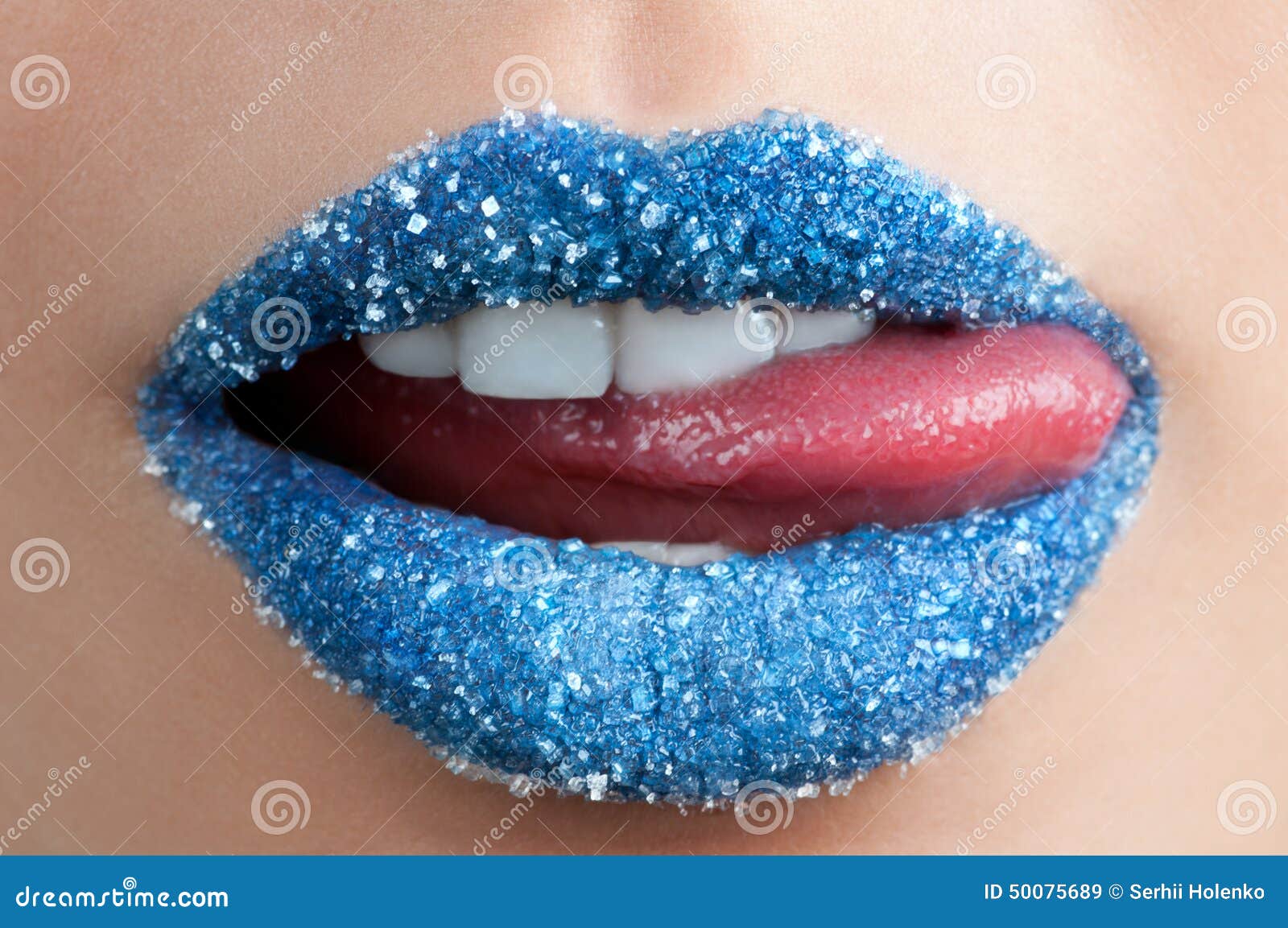 Blue lips stock image. Image of glamor, cherry, aroma - 50075689