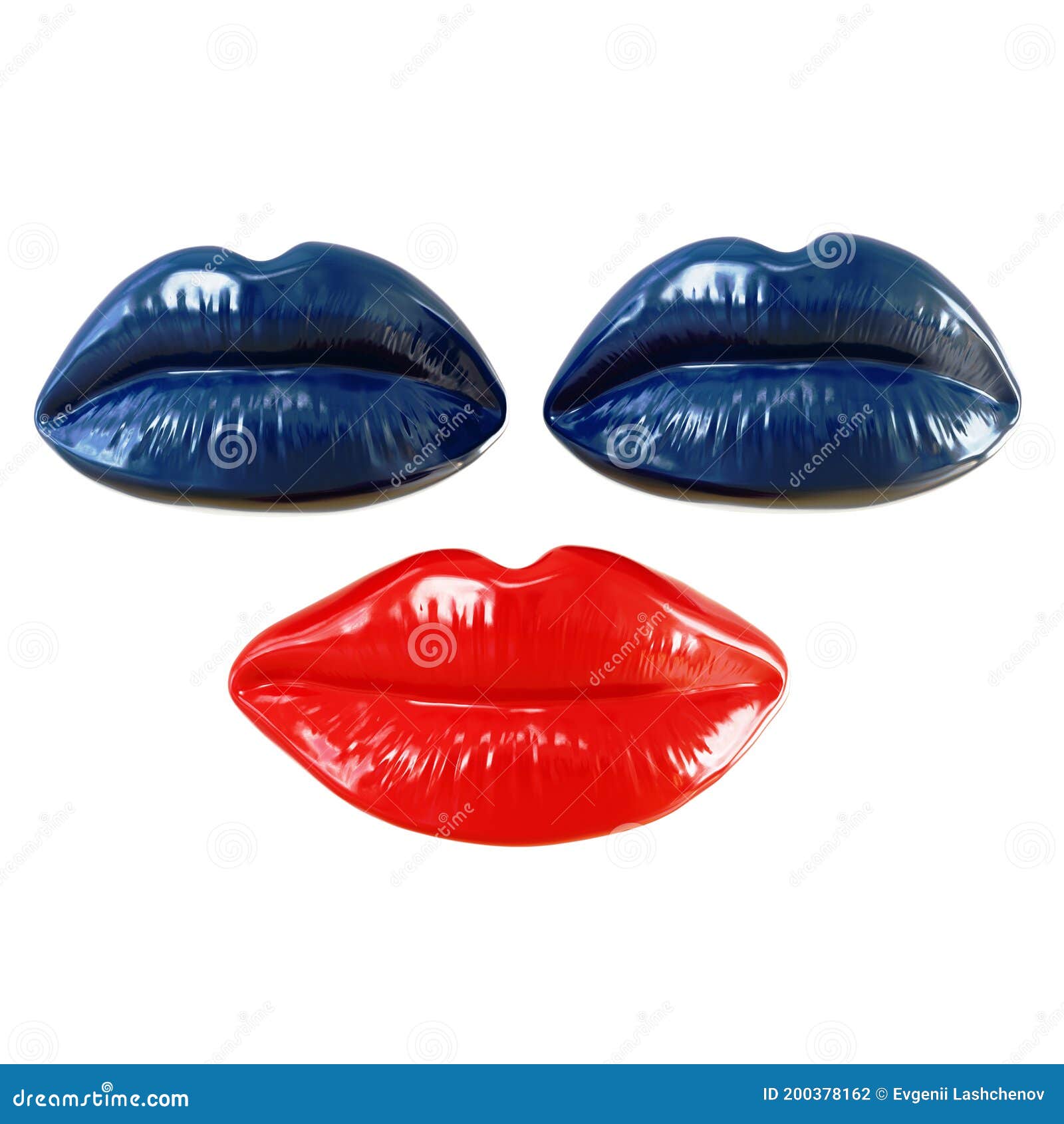 Blue Lips On White Background Vector | CartoonDealer.com #90282763