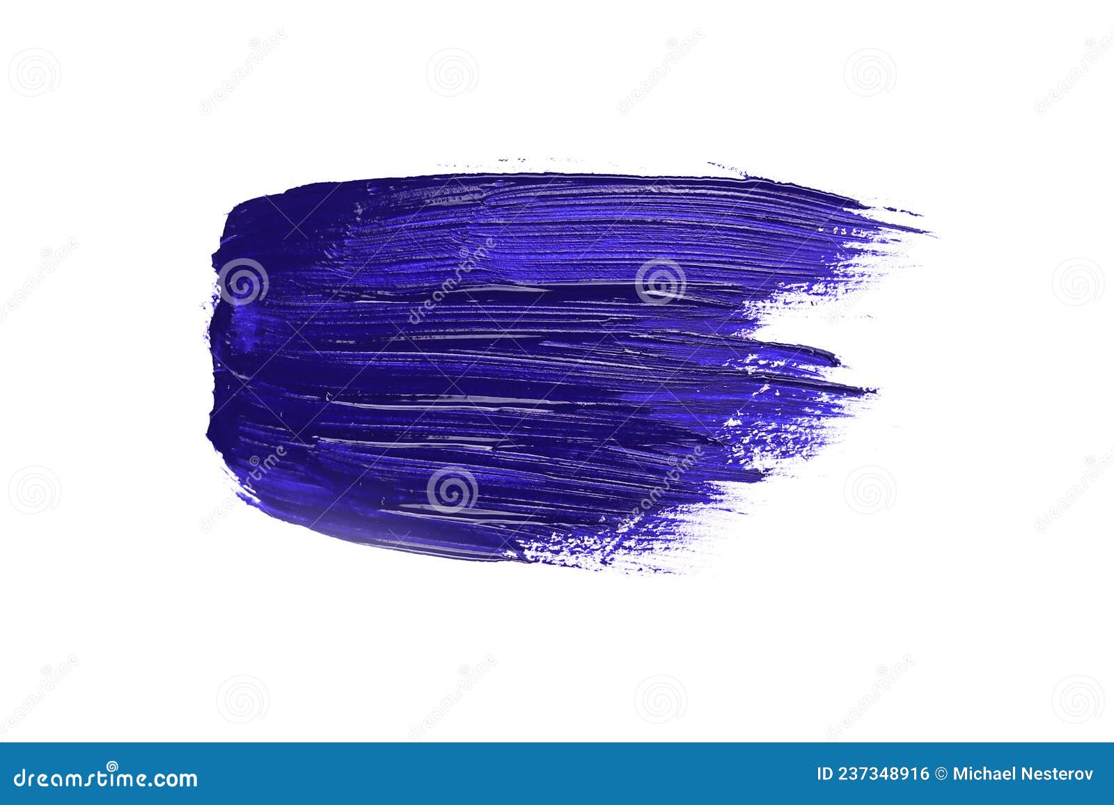 Blue Lipstick or Smear Smudge Paint Isolated on White Background Stock ...