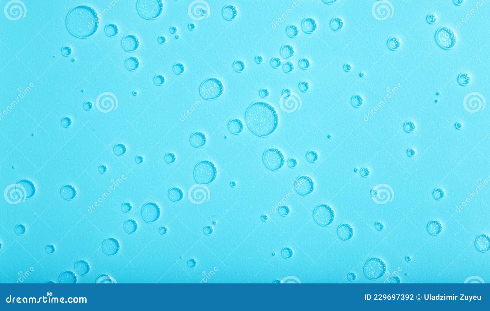 Blue Liquid Abstract Background. Bubbles and Textures of Water on a ...