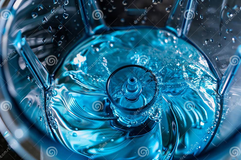 Blue Liquid in a Blender Creating Vortex Stock Image - Image of kitchen ...