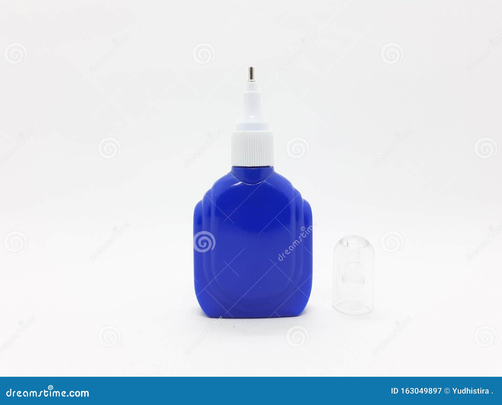 Blue Liquid Correction Writing Pen in White Isolated Background 03 ...