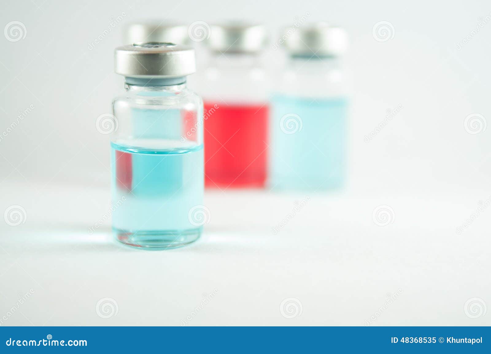 Blue Liquid in Injection Vials Stock Image - Image of health, color ...