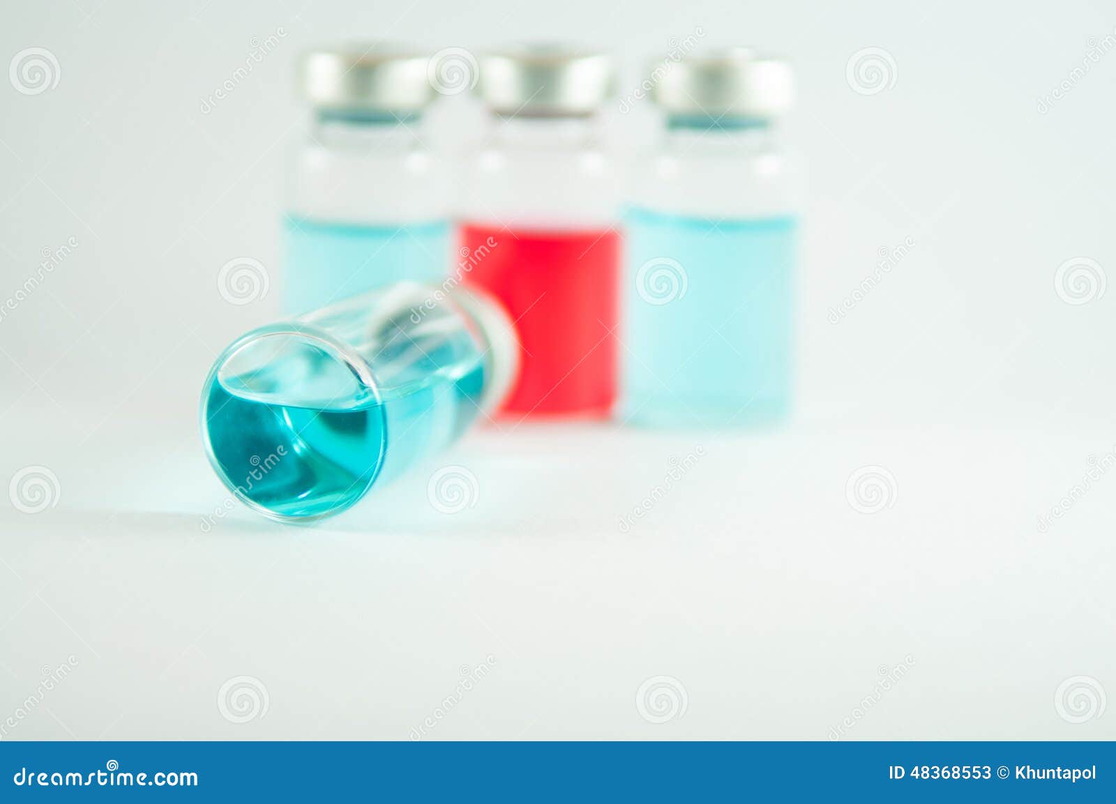 Blue Liquid in Injection Vials Stock Image - Image of injection, glass ...
