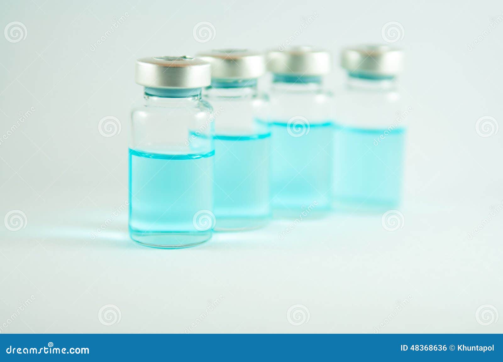 Blue Liquid in Injection Vials Stock Photo - Image of health, vial ...