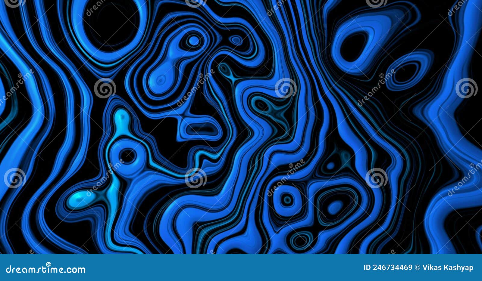 Blue Liquid Ink Animation Background Stock Illustration - Illustration ...
