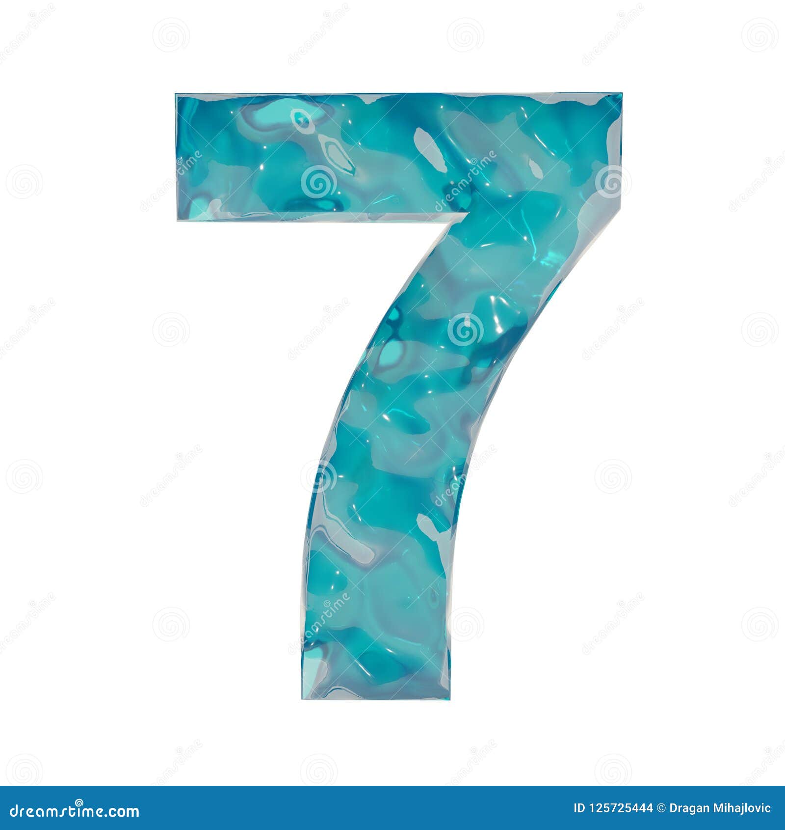 Blue Liquid Number 7 stock illustration. Illustration of cool - 125725444