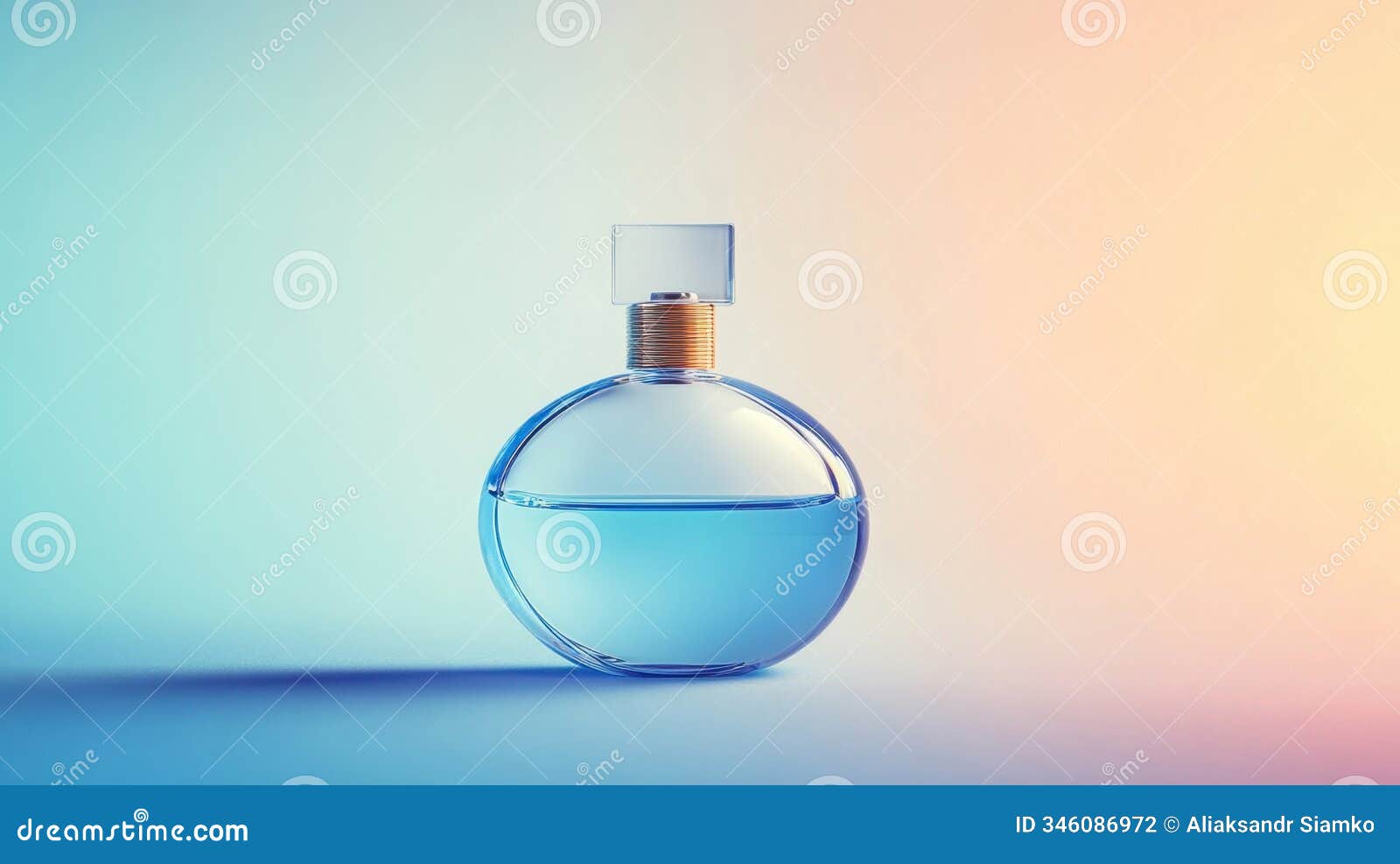 Blue Liquid Perfume Bottle on Gradient Background Emphasizing ...