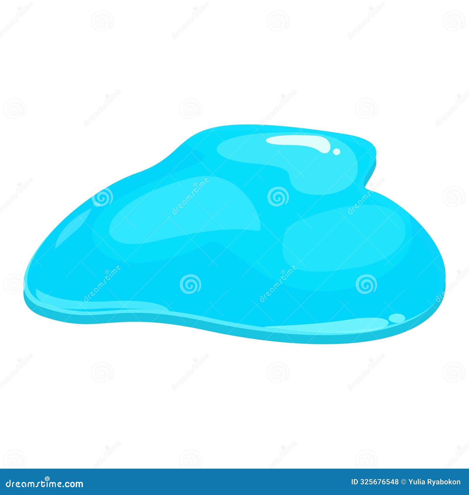 Blue Liquid Puddle Flowing on White Background Stock Vector ...