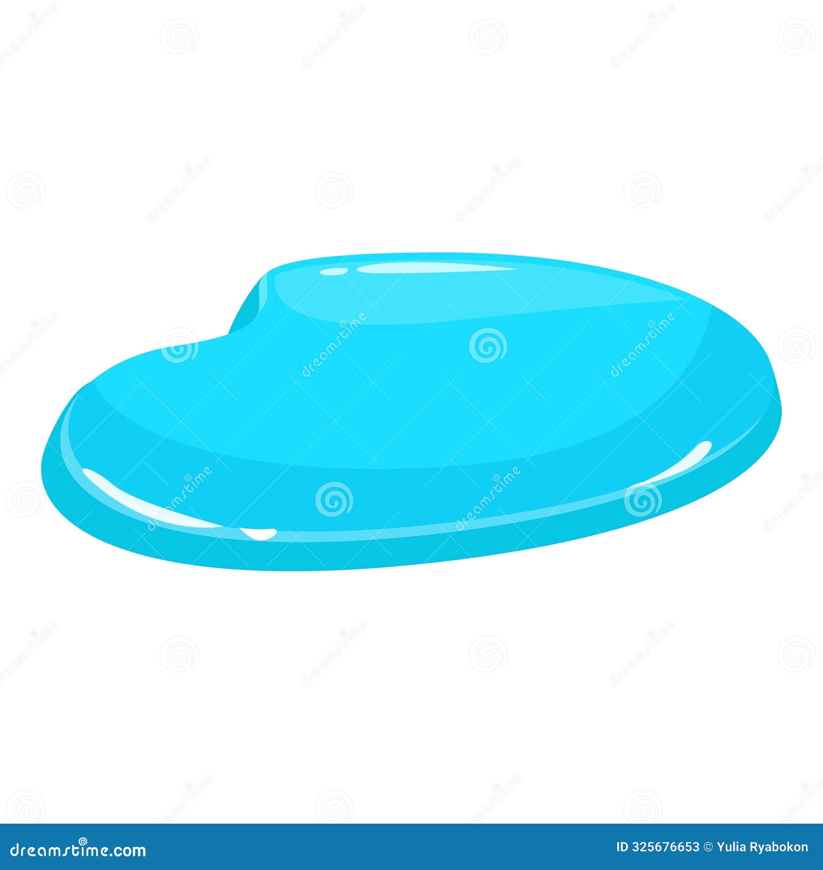 Blue Liquid Puddle Forming a Heart Shape on White Background Stock ...