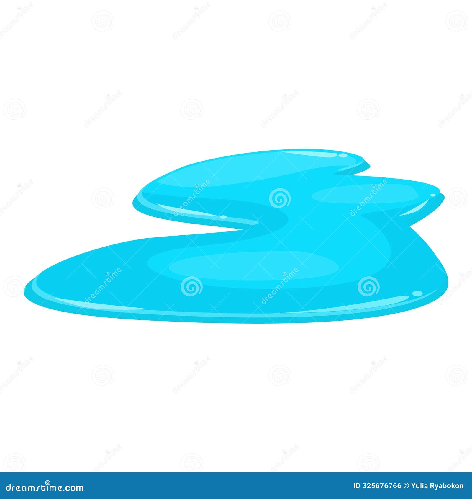 Blue Liquid Puddle Spilling on the Ground Stock Vector - Illustration ...