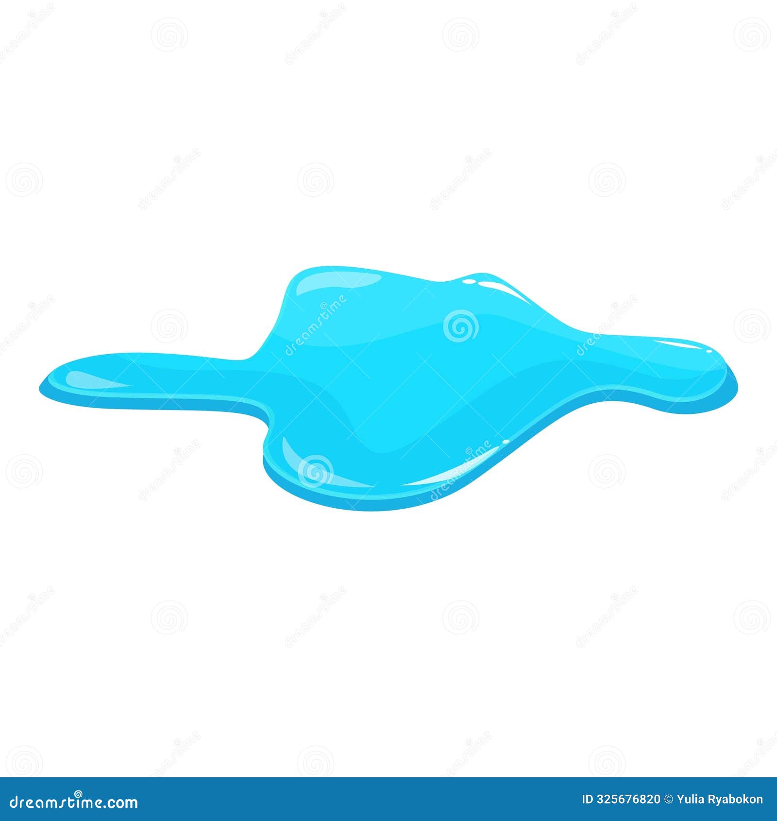 Blue Liquid Puddle Splashing on the Ground Stock Vector - Illustration ...