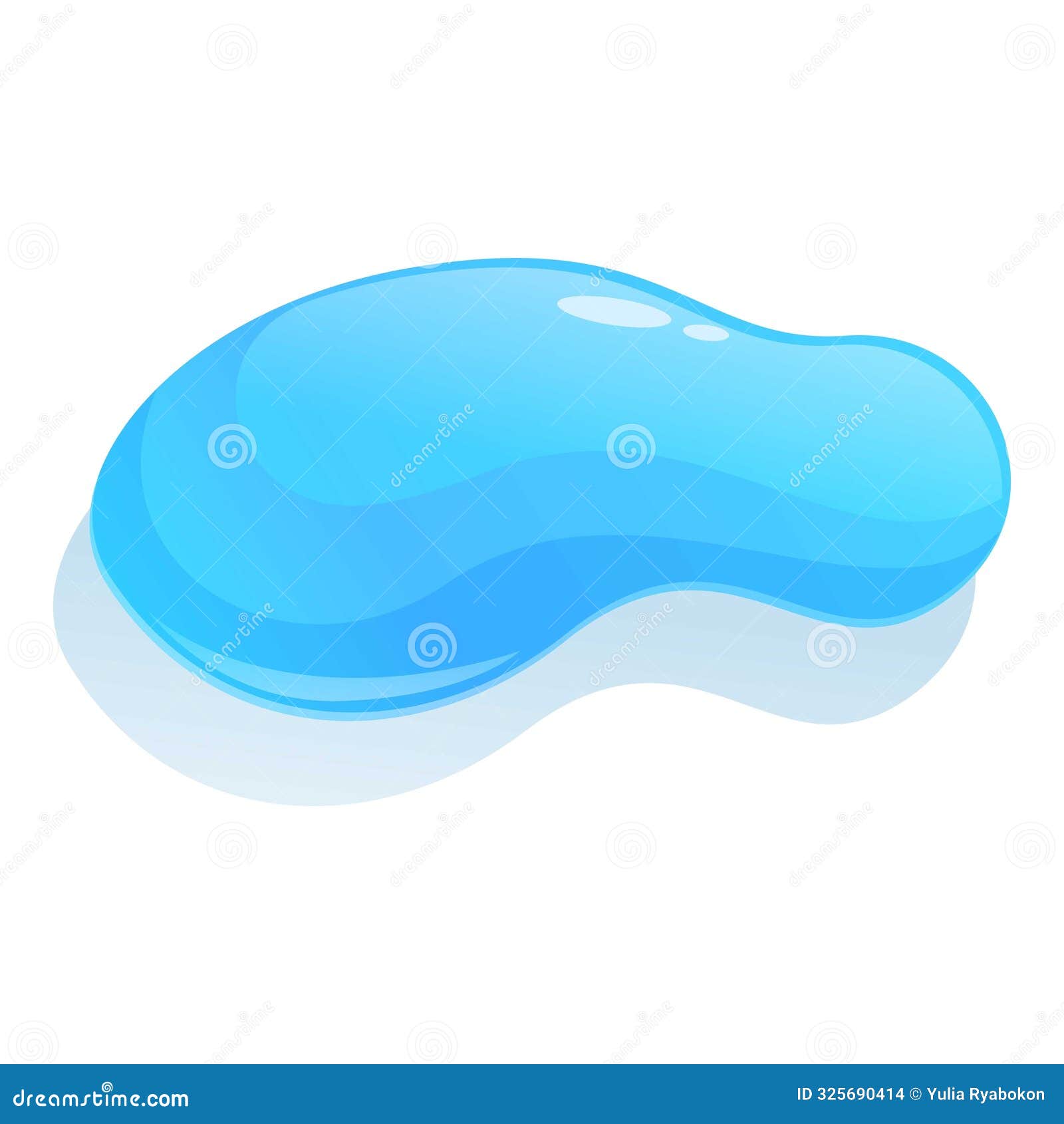 Blue Liquid Puddle Spreading on White Background Stock Vector ...