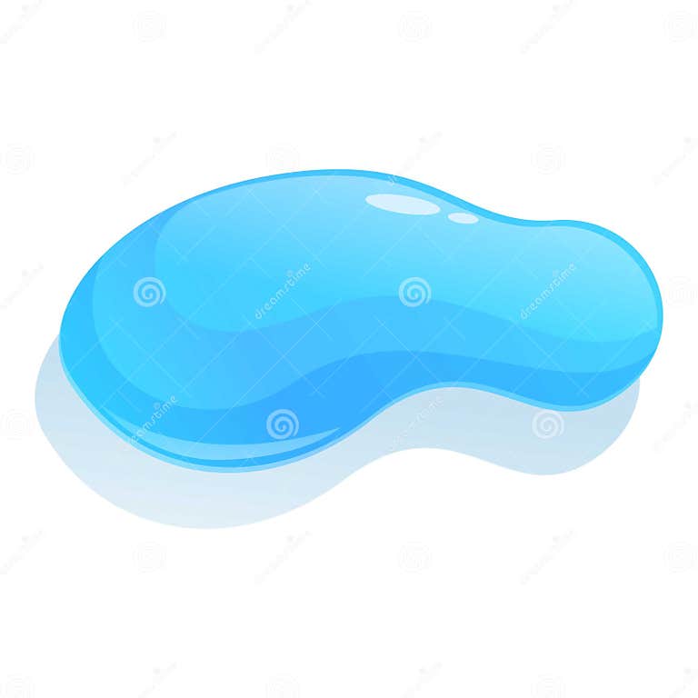 Blue Liquid Puddle Spreading on White Background Stock Vector ...