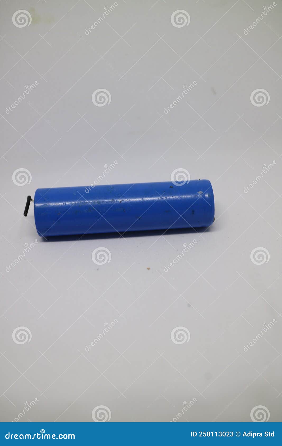 Blue Lithium Battery on White Background Stock Image - Image of ...