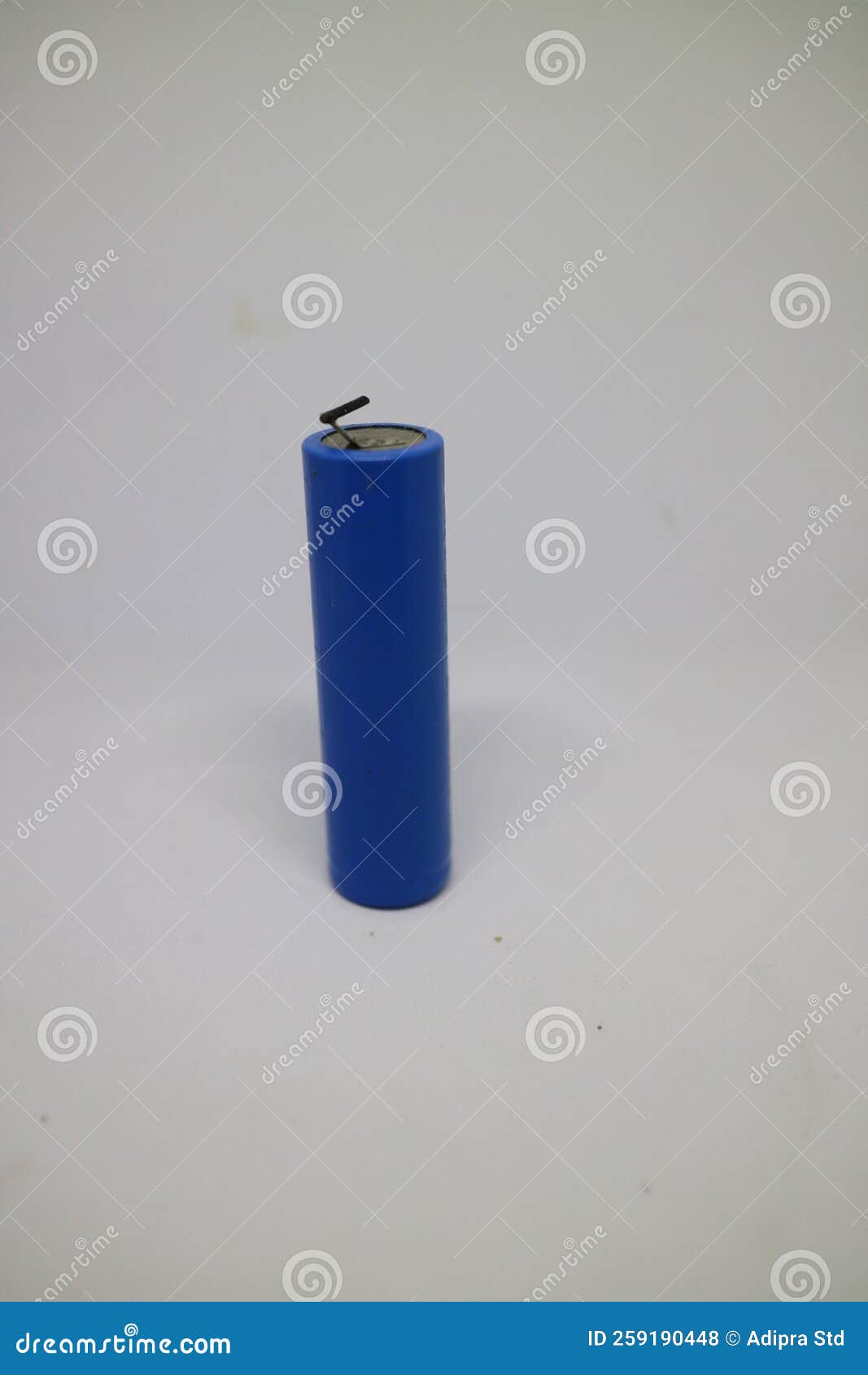 Blue Lithium Battery on White Background Stock Photo - Image of supply ...