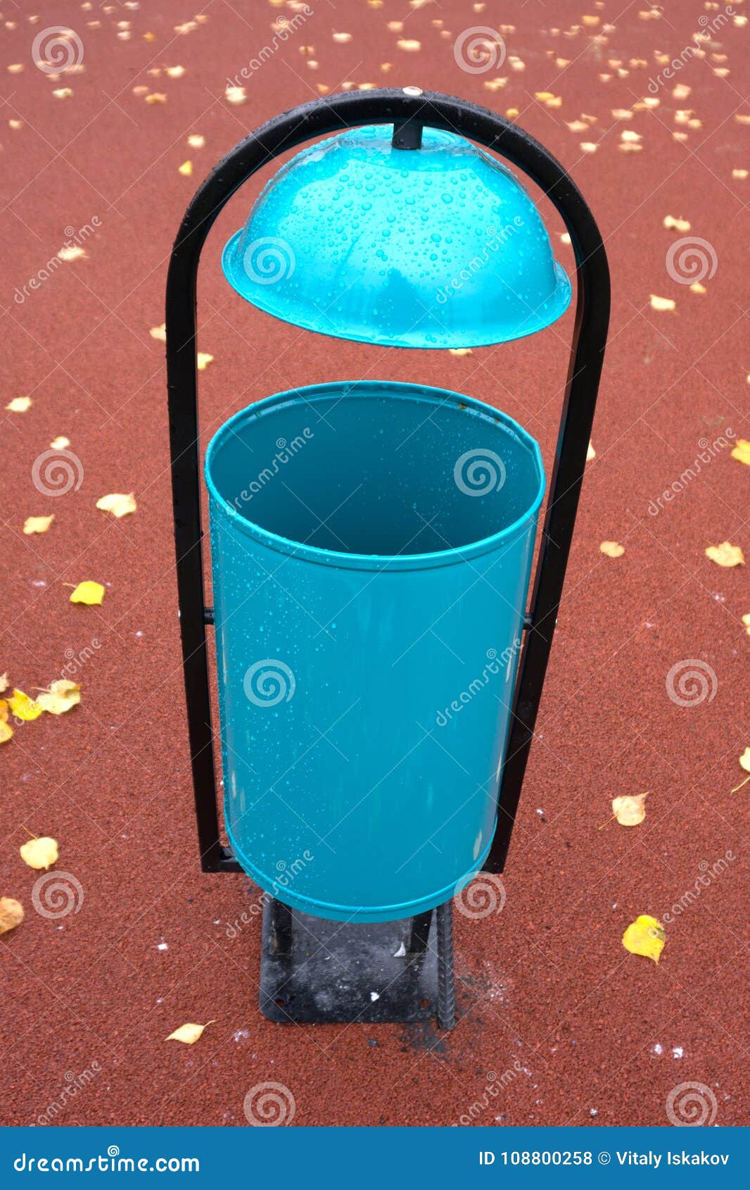 Blue Litter Bin Aka Garbage or Trash Bin or Waste Bin . Stock Photo ...