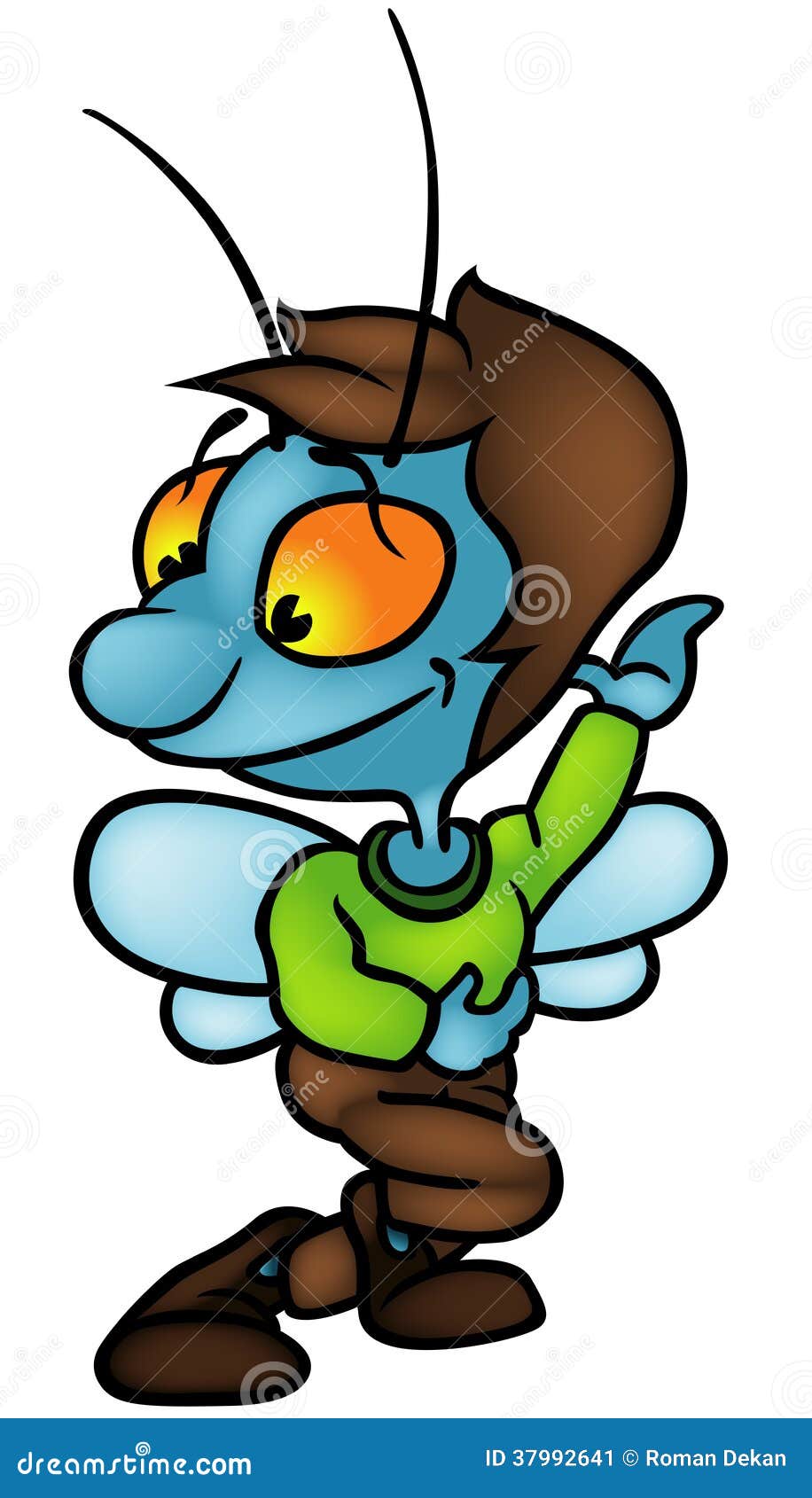 Blue Little Bug stock vector. Illustration of cheerful - 37992641