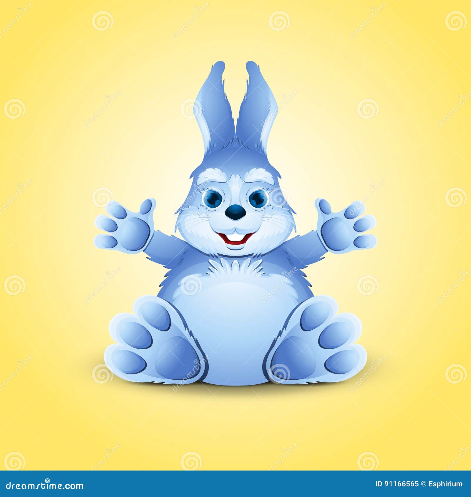 Blue little funny bunny stock vector. Illustration of mascot - 91166565