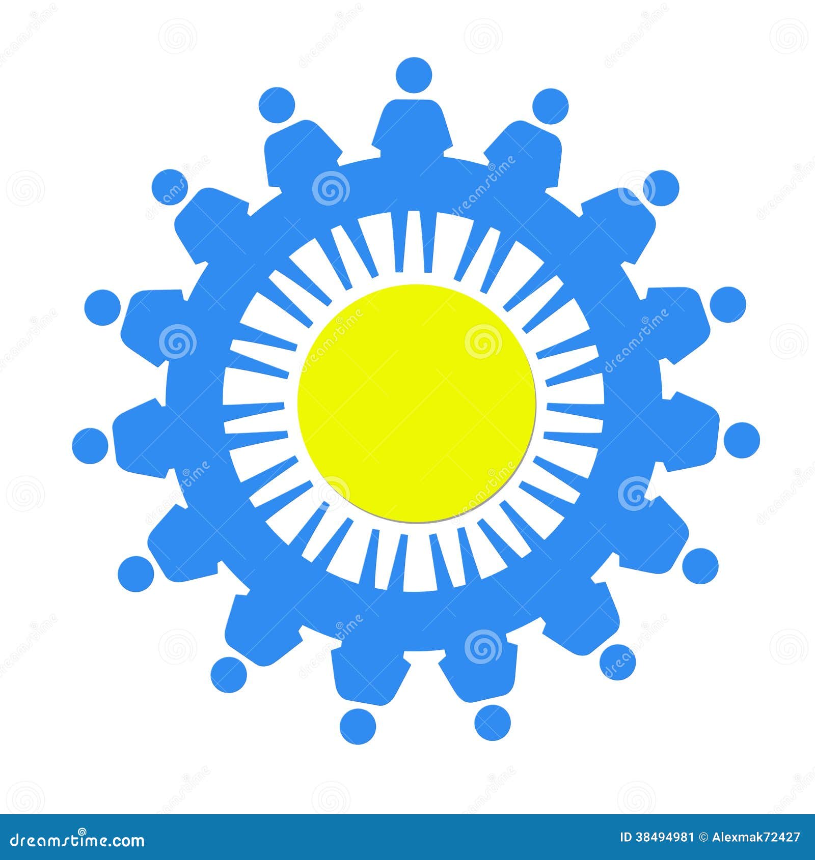 Blue Little Men As a Symbol of Solidarity Stock Illustration ...