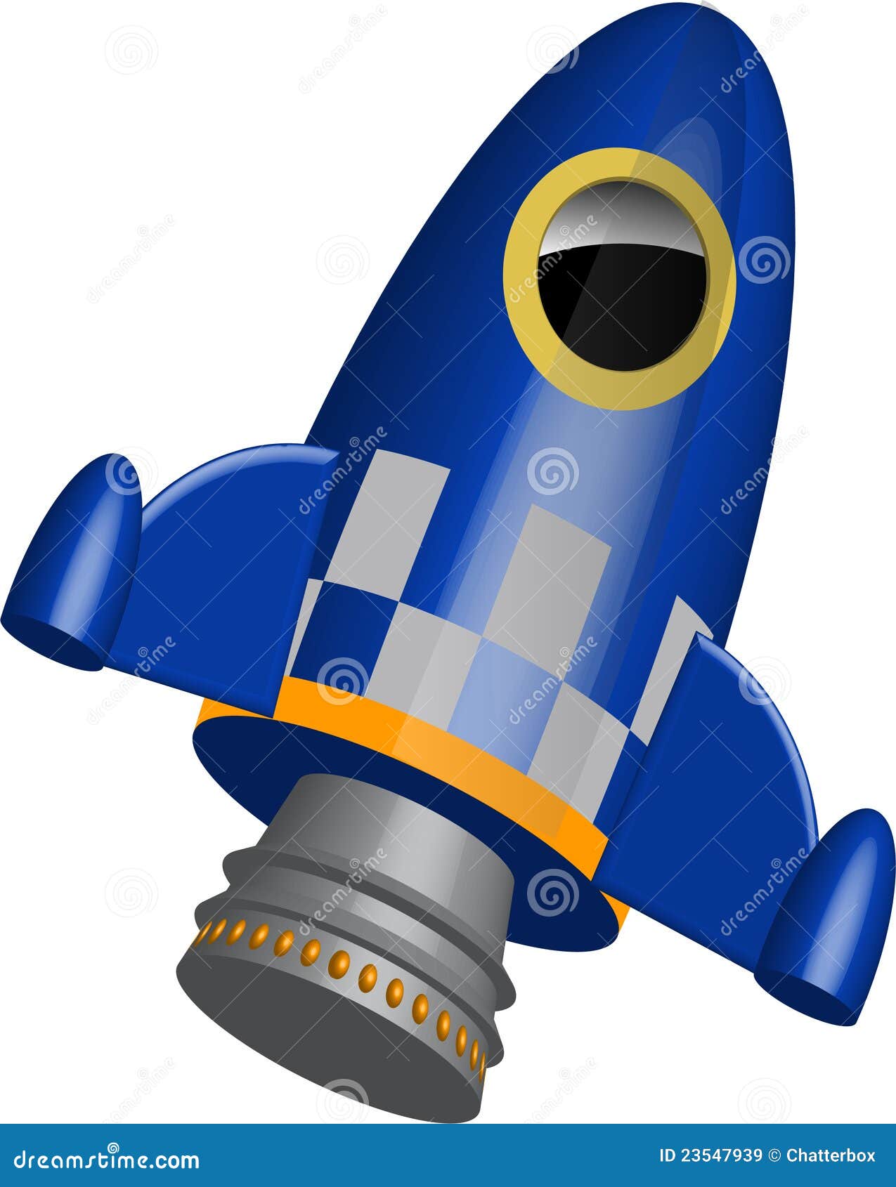 Blue Little Rocket Ship Illustration Stock Illustration - Illustration ...