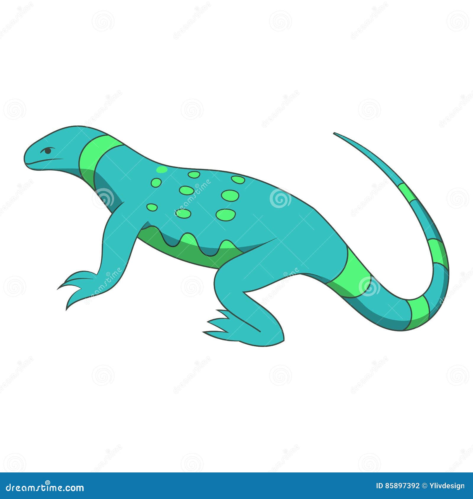 Blue Lizard Icon, Cartoon Style Stock Vector - Illustration of danger ...