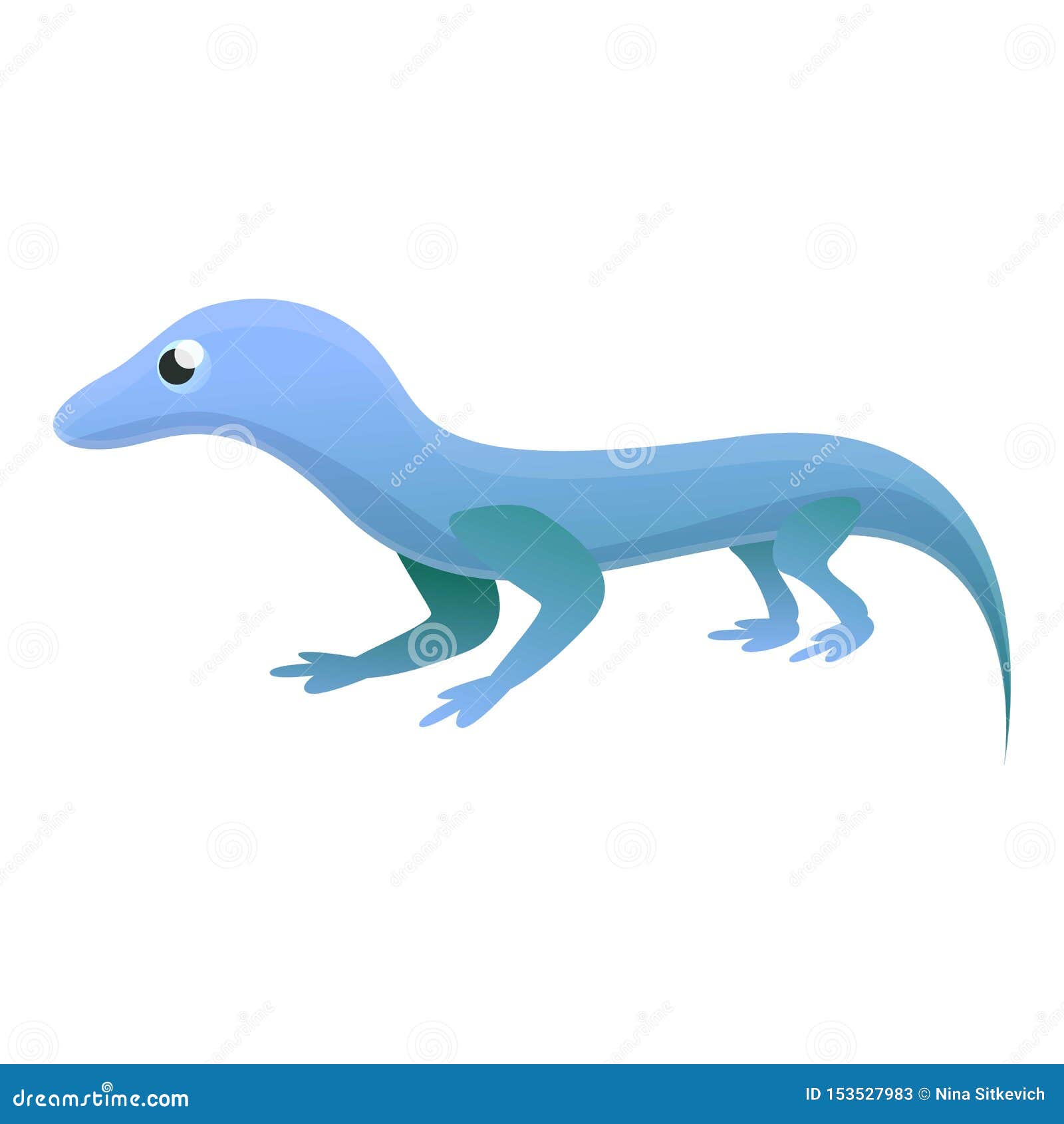 Blue Lizard Icon, Cartoon Style Stock Vector - Illustration of design ...