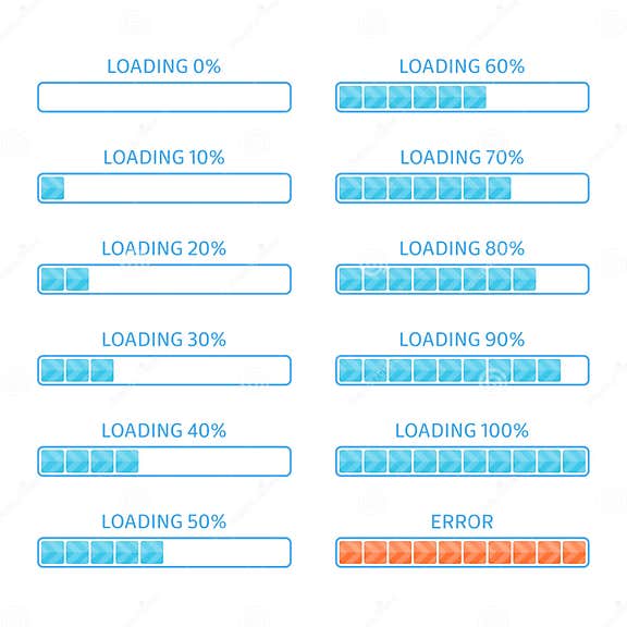 Blue loading bar. stock vector. Illustration of progress - 117289097