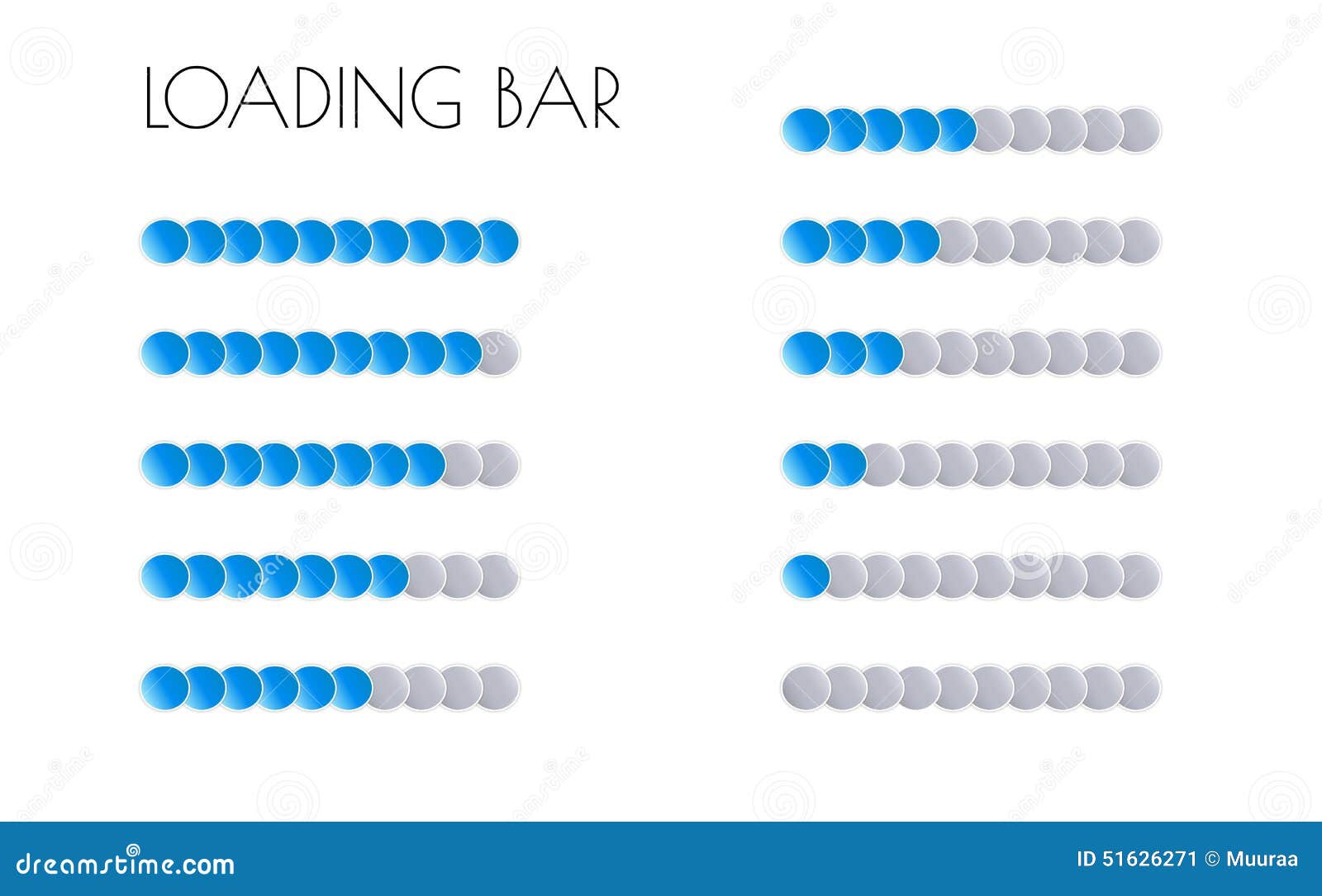 Blue loading bars stock illustration. Illustration of proceed - 51626271