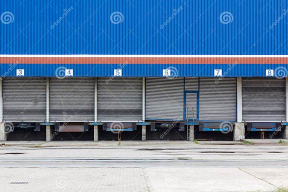 Blue Loading Dock stock image. Image of truck, dock, abandoned - 39224683