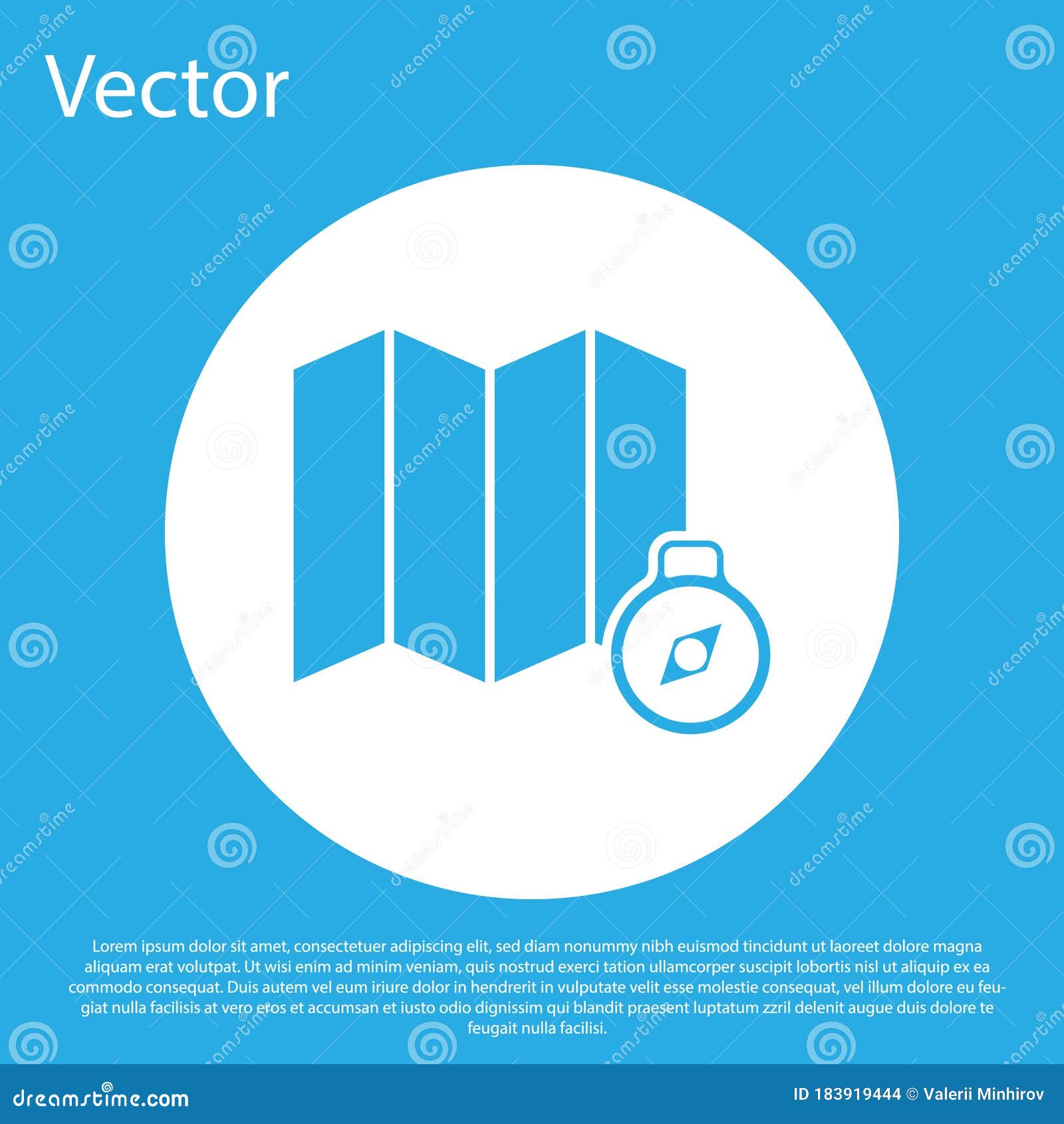 Blue Location of the Forest on a Map Icon Isolated on Blue Background ...