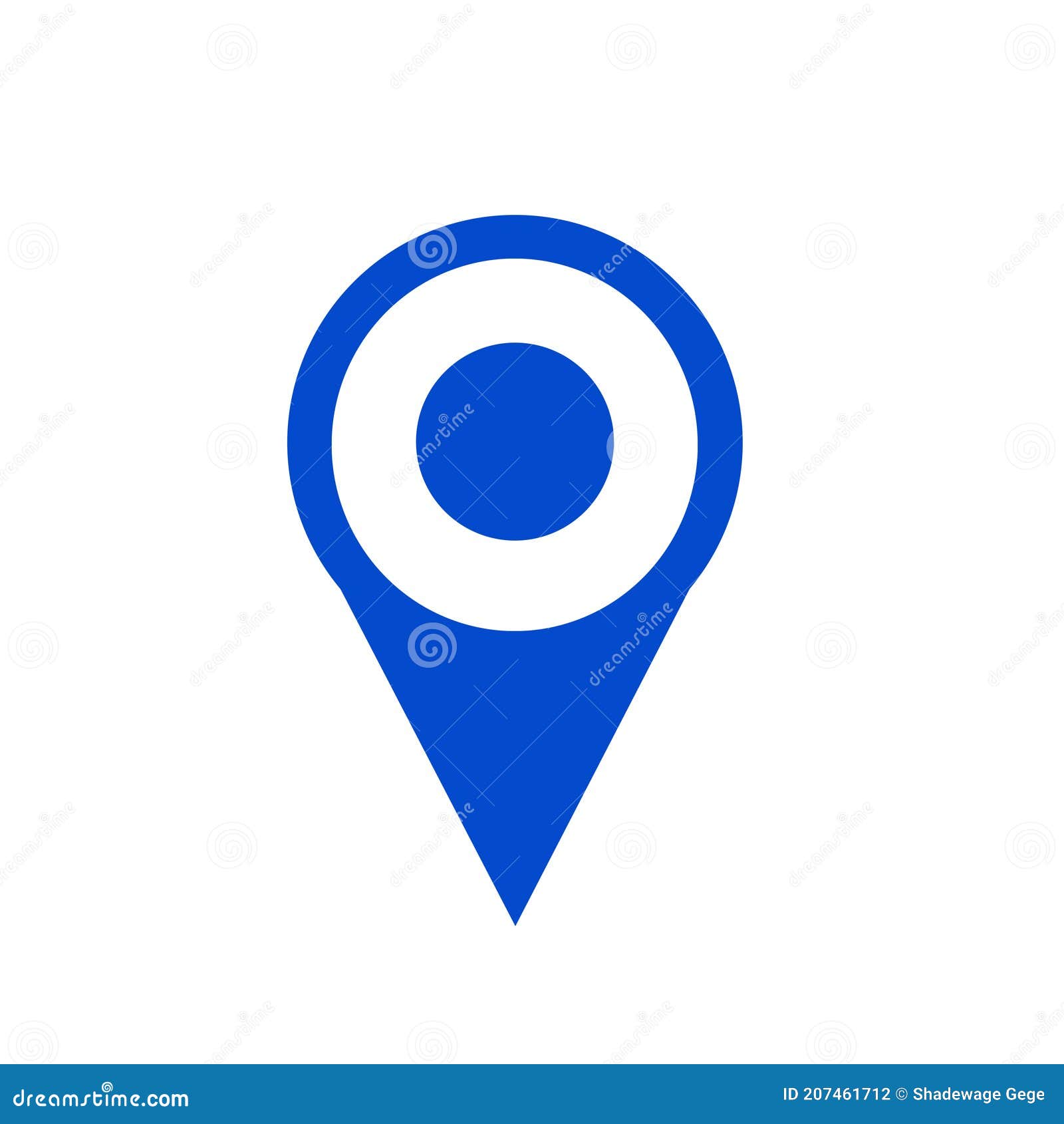 Blue Location Icon Map Pin or Map Pointer Sign Icon Isolated on White ...