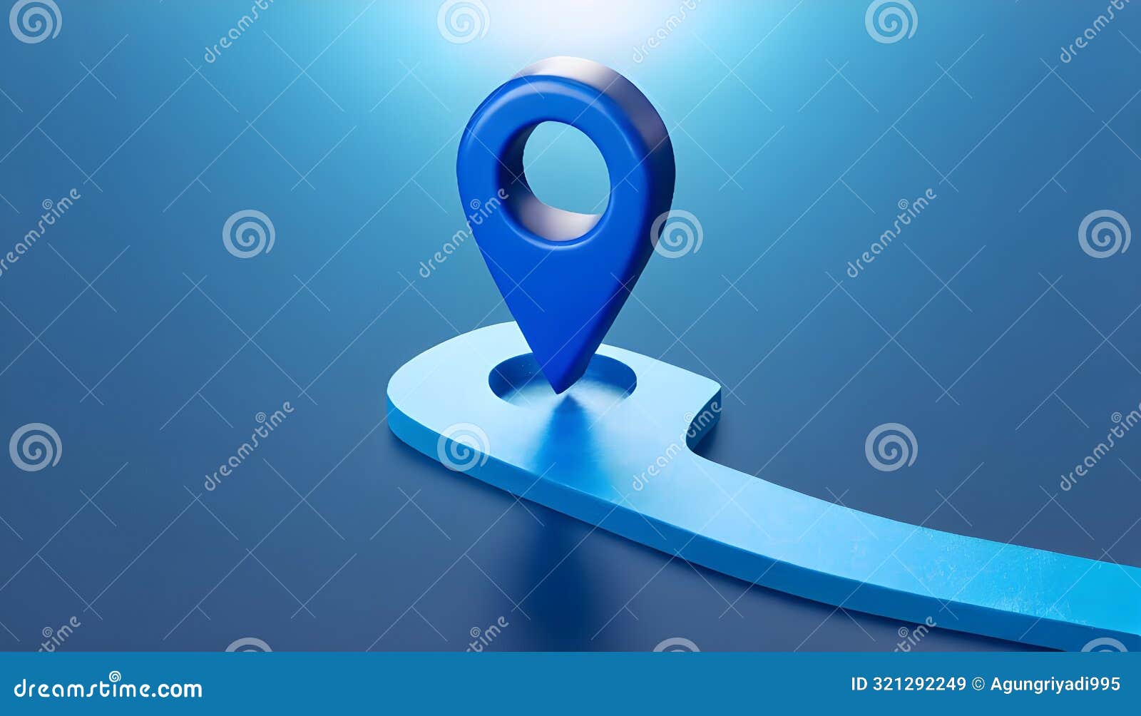 Blue Location Symbol of Pin on Blue Background Stock Illustration ...