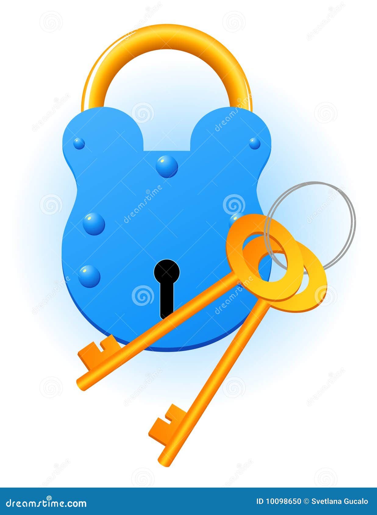 Blue lock stock vector. Illustration of dependable, security - 10098650