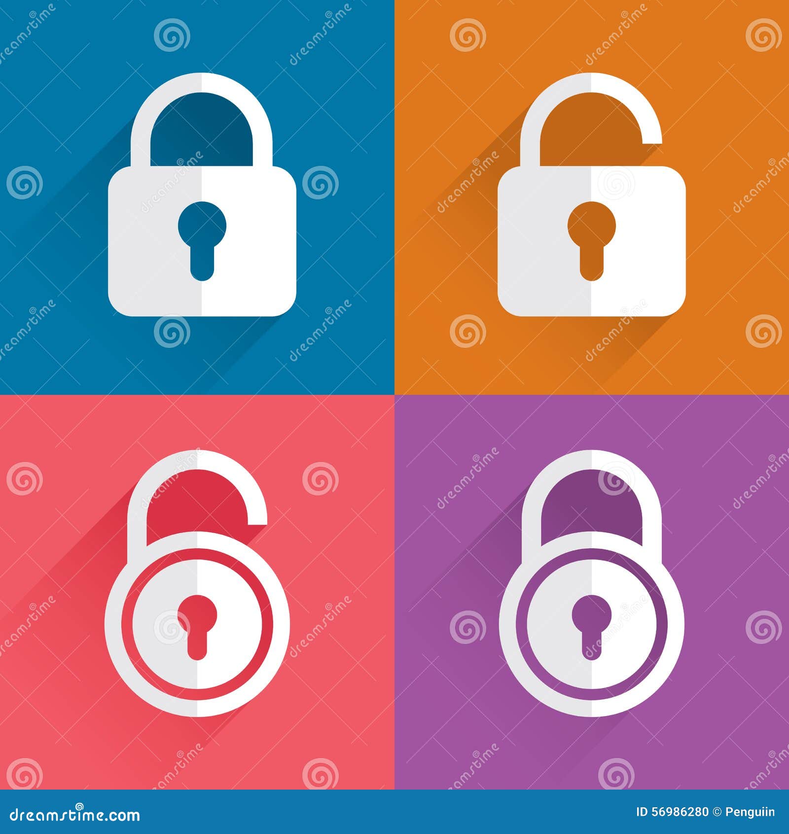 Blue Lock Icon Vector Illustration | CartoonDealer.com #56986280