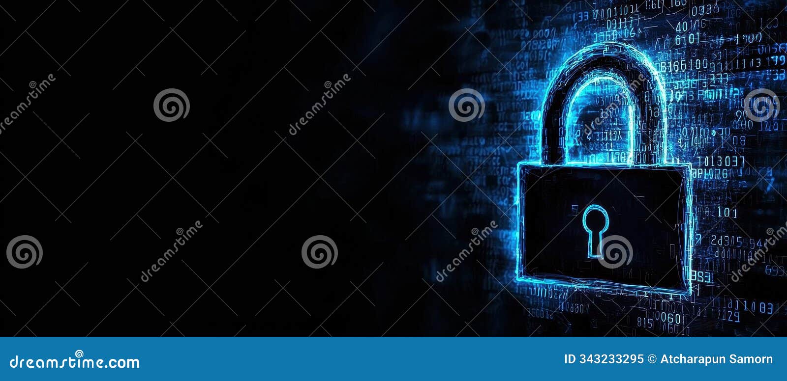 A Blue Lock with a Key on a Black Background Stock Image - Image of ...