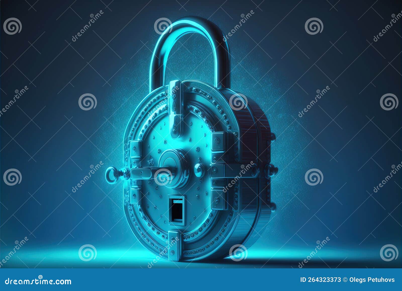 A Blue Lock with a Key on it is Shown in this Image Stock Illustration ...