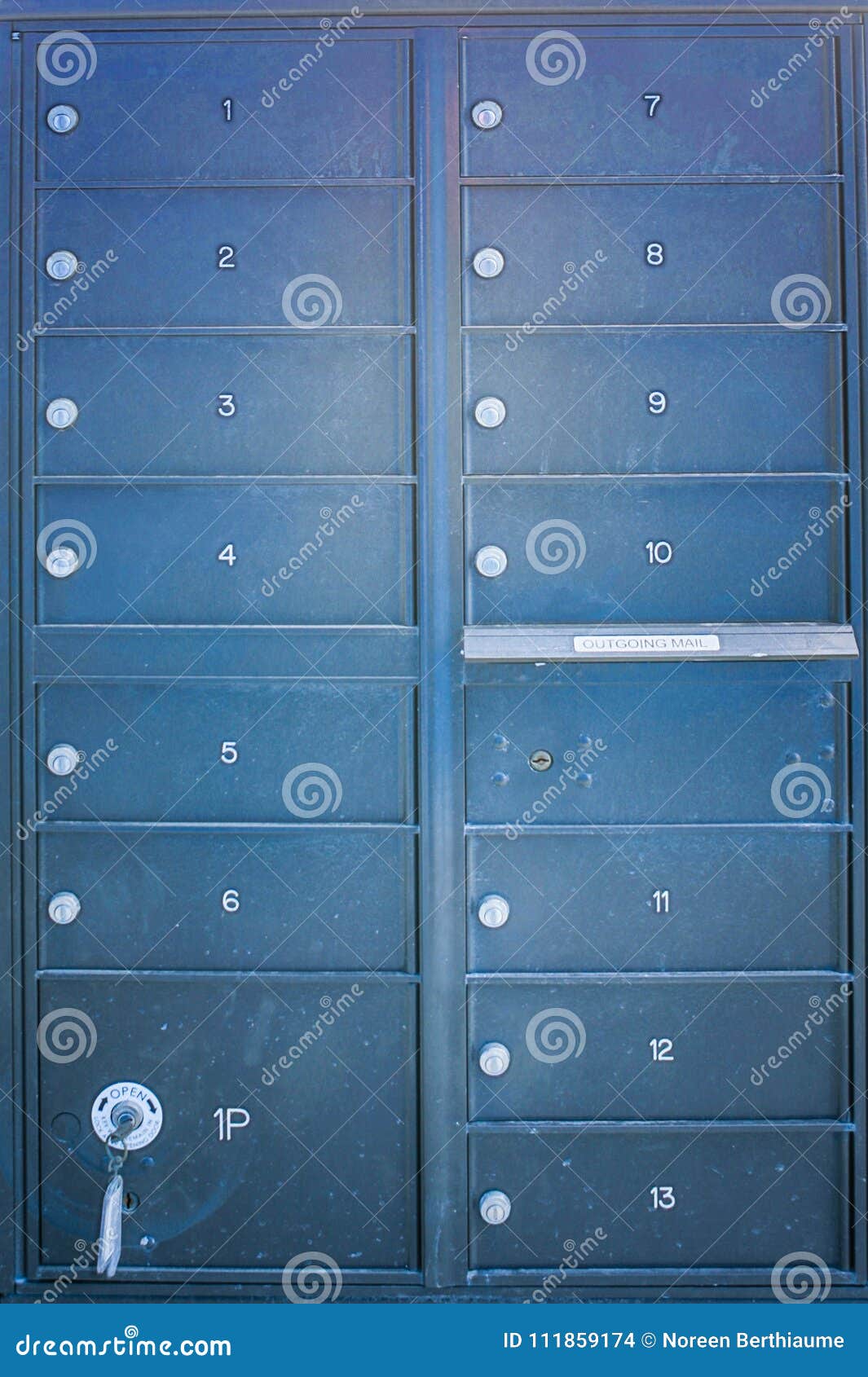 Blue Locked Multi Mail Box Locker Abstract Background Stock Photo ...